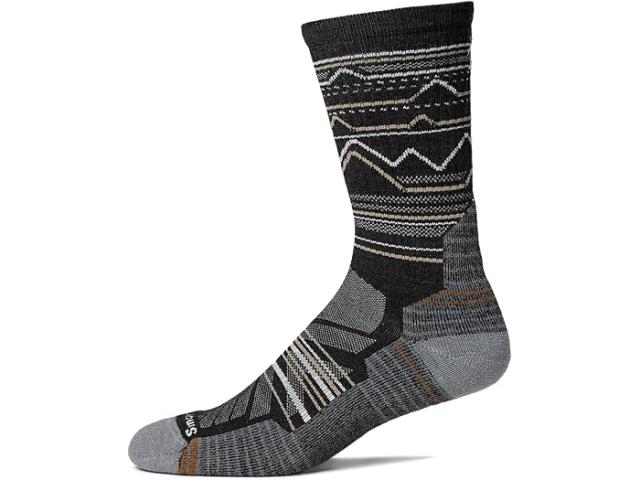 (取寄) スマートウール メンズ パフォーマンス ハイク ライト クッション マウンテン レンジ パターン クルー Smartwool men Performance Hike Light Cushion Mountain Range Pattern Crew Charcoal/Light Gray