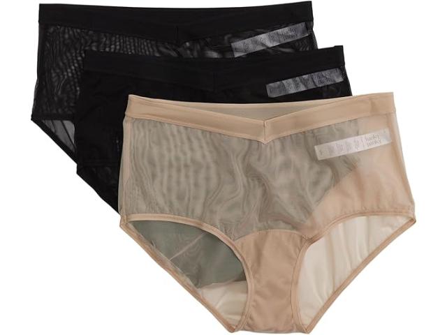 (取寄) ハンキー パンキー レディース メッシュ ボーイショーツ 3-パック Hanky Panky women Mesh Boyshorts 3-Pack Black/Black/Chai