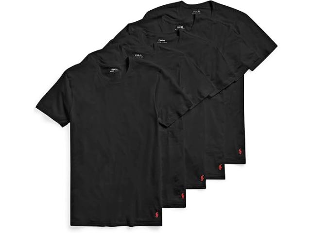 (取寄) ラルフローレン メンズ 5 パック コットン クラシック クルーズ Polo Ralph Lauren men Polo Ralph Lauren 5 Pack Cotton Classic Crews 5 Polo Black