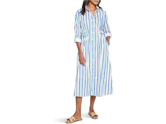 (取寄) ニックゾー レディース ピティート オアシス ストライプ ジェイミー ドレス NIC+ZOE women Petite Oasis Stripe Jamie Dress Blue Multi