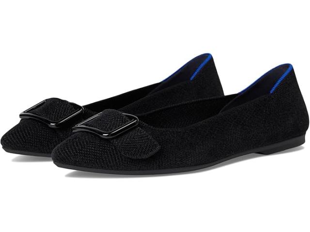 (取寄) レディース ザ エンブレム ポイント リ Rothy's women The Revelvet Emblem Point II Revelvet Black