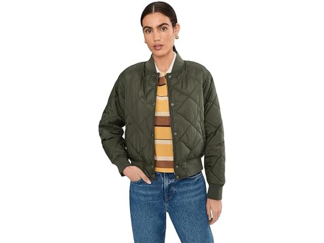 (取寄) リーバイス レディース ダイヤモンド キルテッド シェルパ ライン ボンバー Levi's women Diamond Quilted Sherpa Lined Bomber Army Green