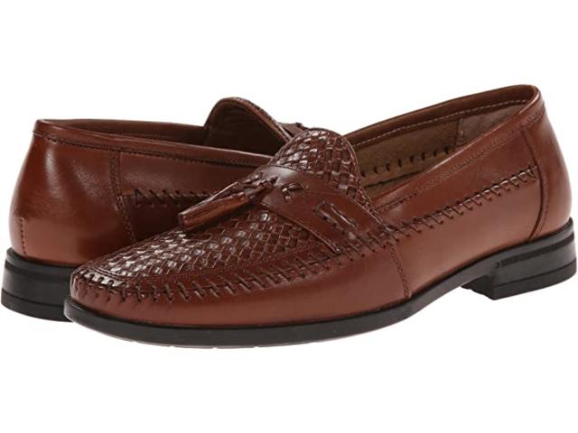 (取寄) ナン ブッシュ メンズ ストラフォード ウーブン モック トゥ ローファー Nunn Bush men  Strafford Woven Moc Toe Loafer Cognac
