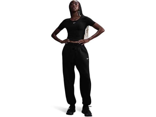 (取寄) ナイキ レディース スポーツウェア フェニックス フリース ハイウエスト オーバーサイズ スウェットパンツ Nike women Sportswear Phoenix Fleece High-waisted Oversized Sweatpants Black/Sail