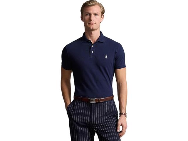 (取寄) ラルフローレン メンズ クラシック フィット ストレッチ メッシュ ポロ シャツ Polo Ralph Lauren men Classic Fit Stretch Mesh Polo Shirt Refined Navy