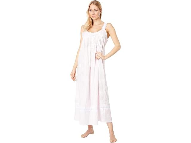 (取寄) アイリーン ウエスト レディース コットン ドビー ストライプ ウーブン スリーブレス バレエ ナイトガウン Eileen West women Cotton Dobby Stripe Woven Sleeveless Ballet Nightgown Solid Blush