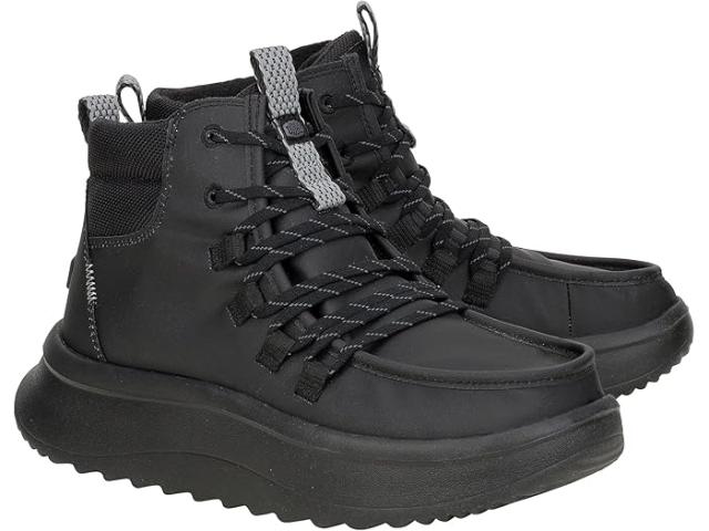 (取寄) ヘイ デュード レディース ウェンディ ピーク アプレ コーテッド ツイル Hey Dude women Hey Dude Wendy Peak Apres Coated Twill Black/Black