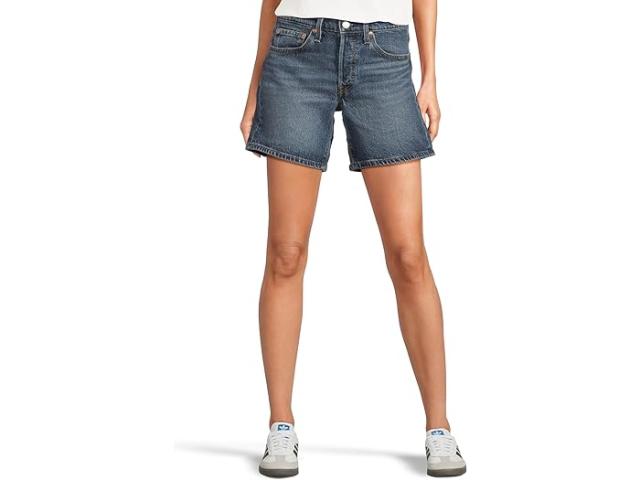 (取寄) リーバイス プレミアム レディース 501 ミッド タイ ショーツ Levi's Premium women 501 Mid Thigh Shorts Broken Midnight No DX