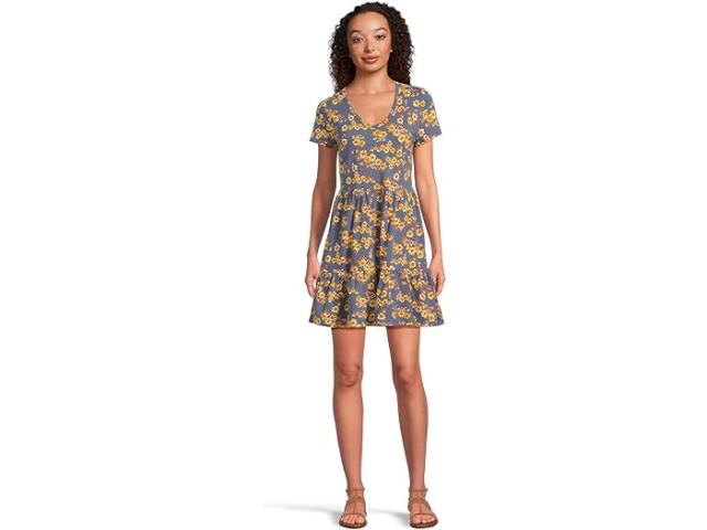 (取寄) トードアンドコー レディース マーリー ティアード ショート スリーブ ドレス Toad&Co women Marley Tiered Short Sleeve Dress Blue Shadow Daisy Print