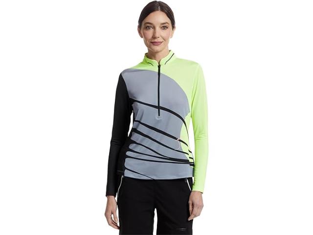 (取寄) ジェイミー サドック レディース ワップ プリント ロング スリーブ 1/4 ジップ トップ Jamie Sadock women Wrapped Print Long Sleeve 1/4 Zip Top Glow