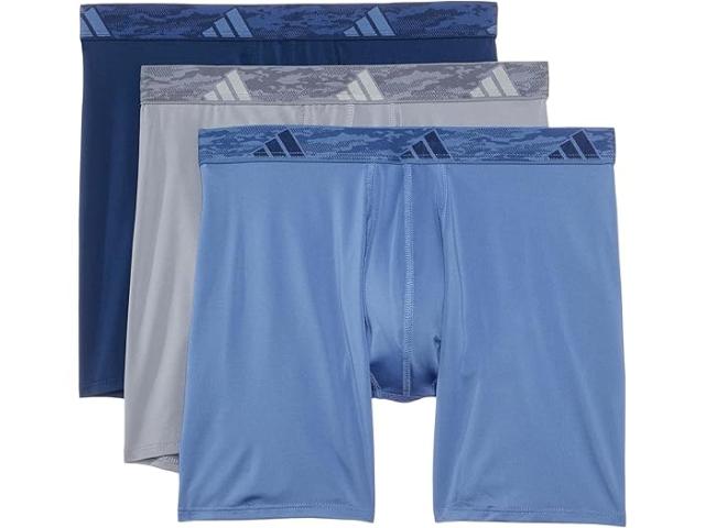 (取寄) アディダス メンズ アスレチック フィット マイクロファイバー ボクサー ブリーフ アンダーウェア 3-パック adidas men adidas Athletic Fit Microfiber Boxer Brief Underwear 3-Pack Collegiate Navy/Grey/Crew Blue