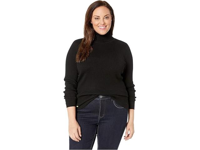 (取寄) ローレン ラルフローレン レディース プラス サイズ タートルネック セーター Lauren Ralph Lauren women Plus Size Turtleneck Sweater Polo Black