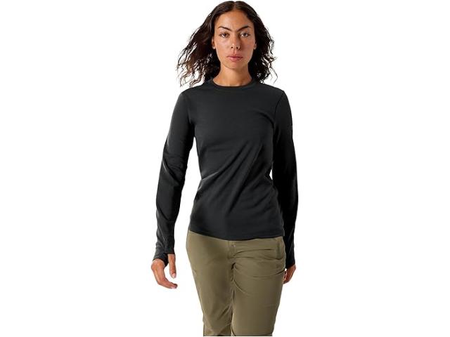 (取寄) アークテリクス レディース ティーマ サーマル クルー ロング スリーブ Arc'teryx women Taema Thermal Crew Long Sleeve Black Heather 1