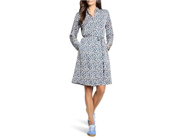 (取寄) ニックゾー レディース ロング スリーブ デボン ドレス NIC+ZOE women Brushstrokes Long Sleeve Devon Dress Neutral Multi