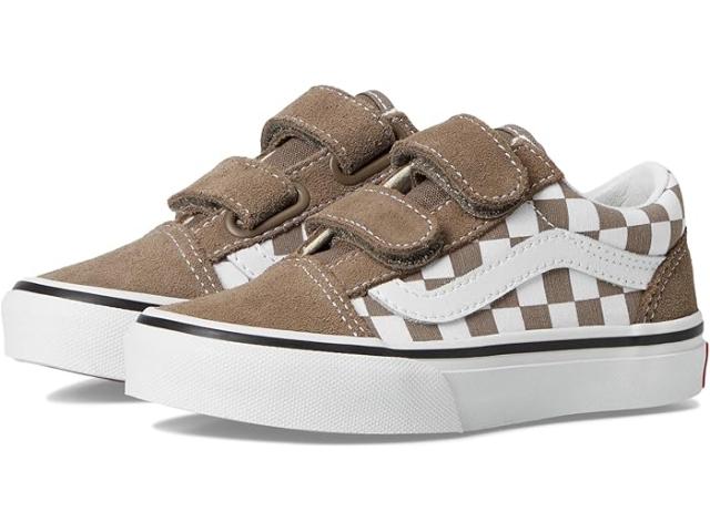 (取寄) バンズ キッズ オールド スクール V (リトル キッド) Vans Kids Old Skool V (Little Kid) Color Theory Checkerboard Walnut