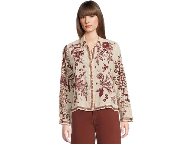 (取寄) ジョニー ワズ レディース オープン ネック シャツ Johnny Was women Open Neck Shirt Aquijio