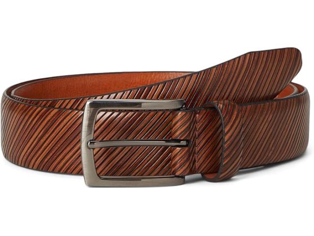 (取寄) ジョンストン&マーフィー メンズ ベルト Johnston & Murphy men Diagonal-etched Belt Tan
