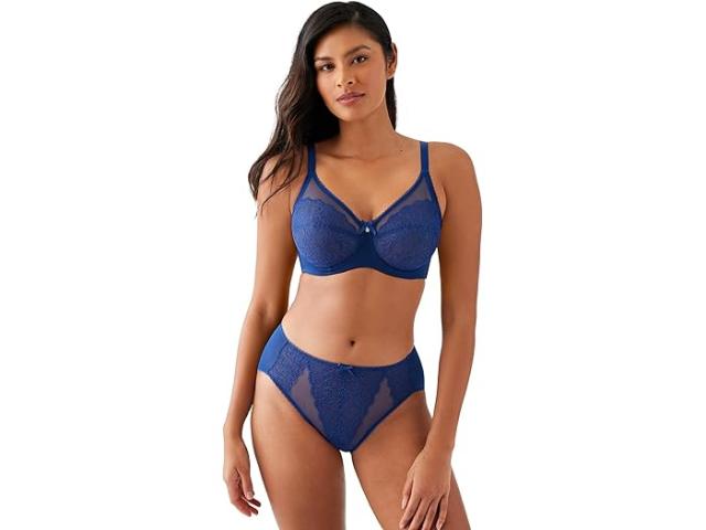(取寄) ワコール レディース レトロ シック フル-バステッド アンダーワイヤー ブラ 855186 Wacoal women Retro Chic Full-Busted Underwire Bra 855186 Blue Depths