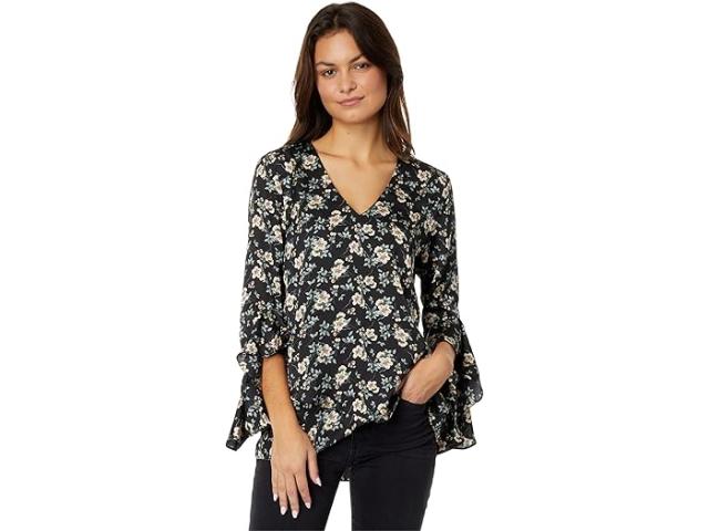 (取寄) ヴィンスカムート レディース V-ネック ブラウザ W/ ダブル レイヤー Vince Camuto women V-Neck Blouse w/ Double Layer Rich Black