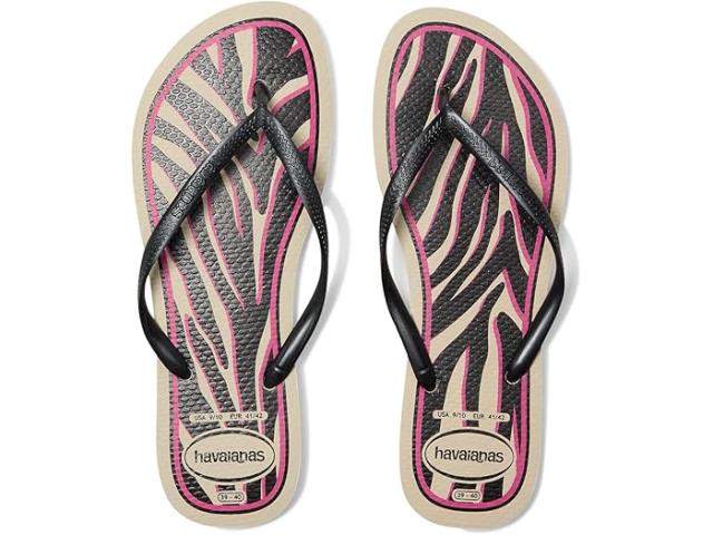 (取寄) ハワイアナス レディース スリム アニマルズ サンダル Havaianas women Slim Animals Sandals Beige/Dark Grey llic