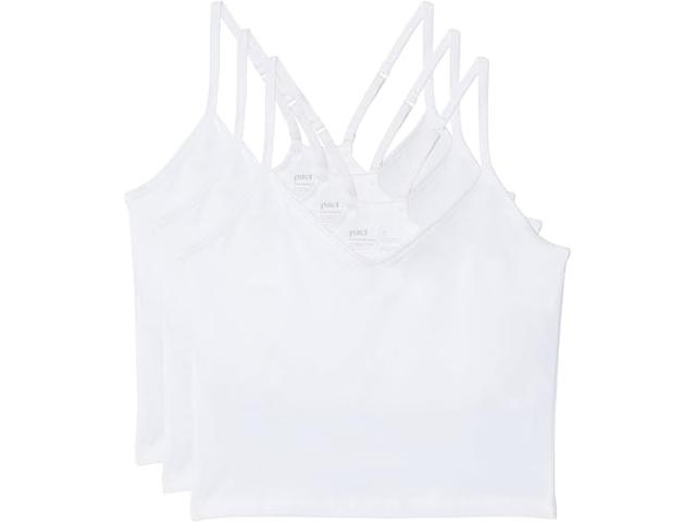 (取寄) パクト レディース エブリデイ シェルフ ブラ クロップド キャミソール 3-パック PACT women Everyday Shelf Bra Cropped Camisole 3-Pack White