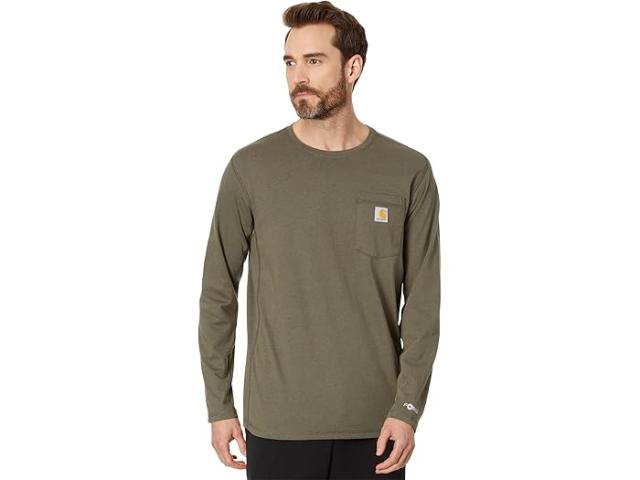 (取寄) カーハート メンズ フォース リラックスド-フィット フィット ミッドウエイト ロング スリーブ ポケット T-シャツ Carhartt men Force Relaxed Fit Midweight Long Sleeve Pocket T-Shirt Basil Heather