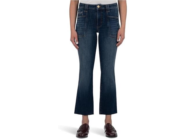 (取寄) カット フロム ザ クロス レディース ケルシー ハイライズ フレア FRT ポケッツ インセット ロー ヘム イン KUT from the Kloth women Kelsey High-Rise Flare Frt Pockets Inset Raw Hem in Precocious Precocious