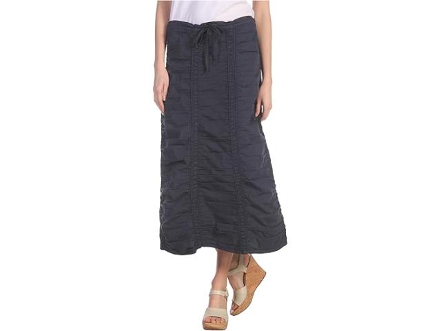 (取寄) XCVI レディース ストレッチ ポプリン ダブル シャード パネル スカート XCVI women Stretch Poplin Double Shirred Panel Skirt Anchor Navy
