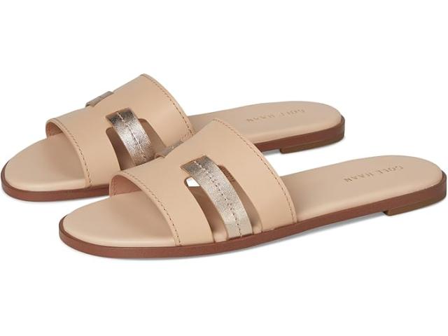 (取寄) コールハーン レディース フリン スロッテド スライド Cole Haan women Flynn Slotted Slides Porcelain/Rose Gold