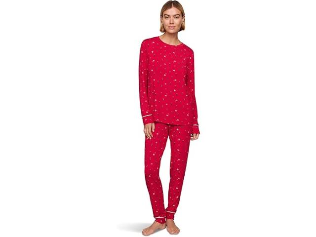(取寄) エバージェイ レディース ジゼル プリンテッド クルー Pj セット Eberjey women Gisele Printed Crew PJ Set Nutcracker Holly Red/Ivory