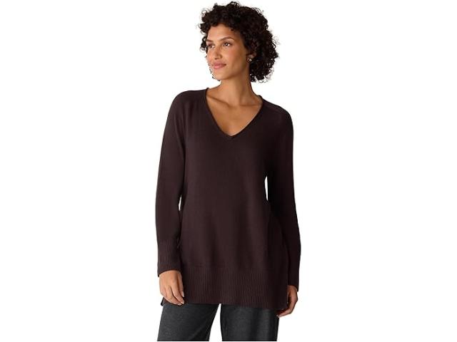 (取寄) アイリーン フィッシャー レディース ペルビアン コットン ブレンド V-ネック セーター Eileen Fisher women Peruvian Cotton Blend V-neck Sweater Cassis