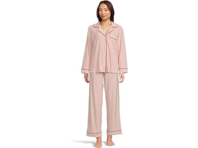 (取寄) エバージェイ レディース ジゼル プリンテッド ロング Pj セット Eberjey women Gisele Printed Long Pj Set Duo Stripe Holly Red/Holly Red