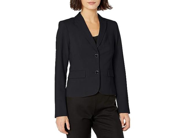 (取寄) カルバンクライン レディース ウィメンズ トゥー ボタン ラックス ブレーザー (プティット、 スタンダード アンド プラス)   women   Women's Two Button Lux Blazer (Petite, Standard, & Plus) Navy