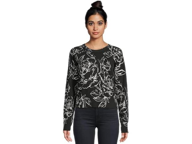 (取寄) サンクチュアリ レディース オール デイ ロング セーター Sanctuary women All Day Long Sweater Rose Stencil Black