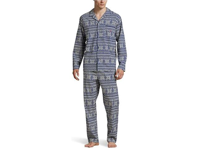 (取寄) ラルフローレン メンズ フォールデッド ウーブン ロング スリーブ Pj トップ アンド Pj パンツ Polo Ralph Lauren men Folded Woven Long Sleeve PJ Top & PJ Pants Blue Print