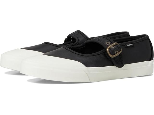 (取寄) バンズ メアリー ジーン Vans Mary Jane Leather Black/White