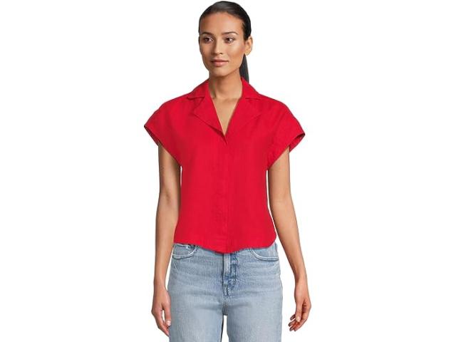 (取寄) メイドウェル レディース ミンディ シャツ - 100パーセント リネン Madewell women Mindy Shirt - 100% Linen Festival Red