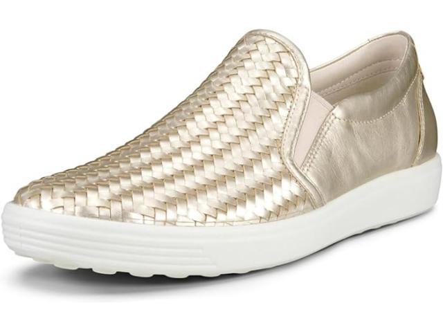 (取寄) エコー レディース ソフト 7 ウーブン スリッポン リ ECCO women Soft 7 Woven Slip-On II Pure White Gold