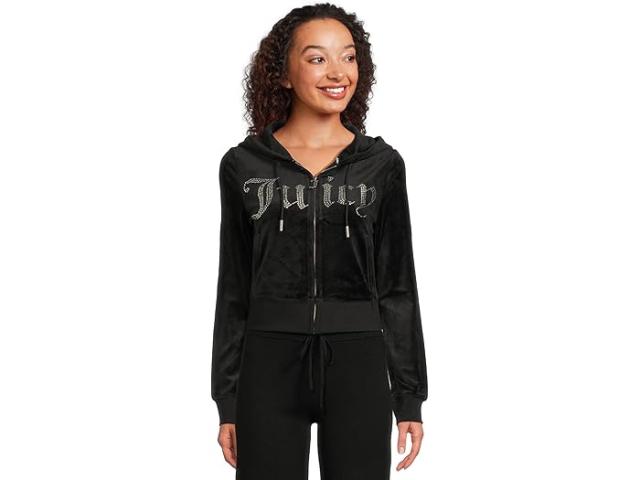 (取寄) ジューシークチュール レディース クラシック ジューシー ブーディ ウィズ ブリング Juicy Couture women Classic Juicy Hoodie With Bling Liquorice