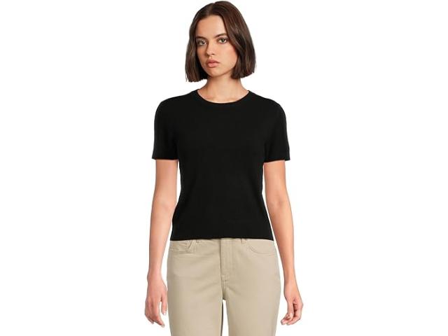 (取寄) ヴィンス レディース ウール アンド カシミア ブレンド ショート スリーブ セーター Vince women Wool & Cashmere Blend Short Sleeve Sweater Black