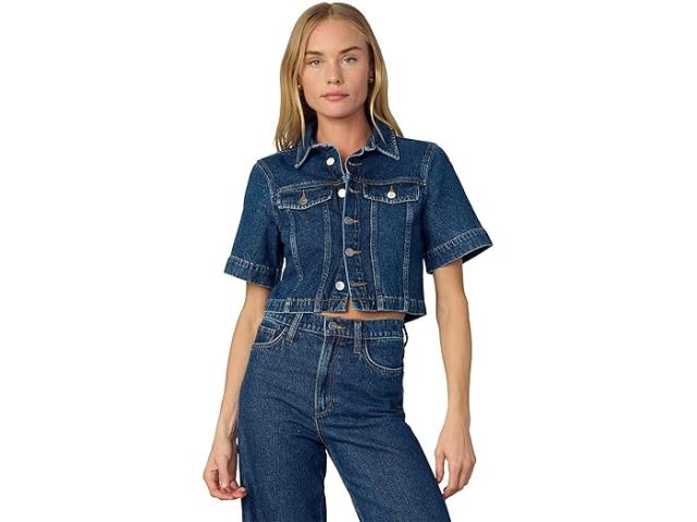(取寄) ジョーズジーンズ レディース デニム トラッカー ショート スリーブ トップ Joe's Jeans women Denim Trucker Short Sleeve Top Lively