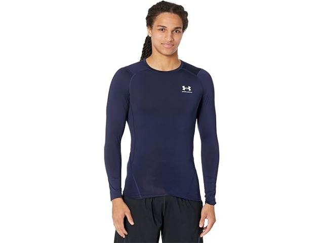(取寄) アンダーアーマー メンズ ヒートギア アーマー コンプレッション ロング スリーブ Under Armour men Heatgear Armour Compression Long Sleeve Midnight Navy/White
