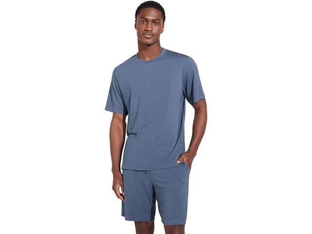 (取寄) エバージェイ メンズ ヘンリー ショーツ Pj セット Eberjey men Eberjey Henry Shorts Pj Set Coastal Blue