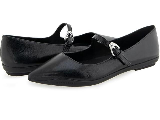 (取寄) エアロソールズ レディース ディーバ Aerosoles women Diva Black Shiny Leather