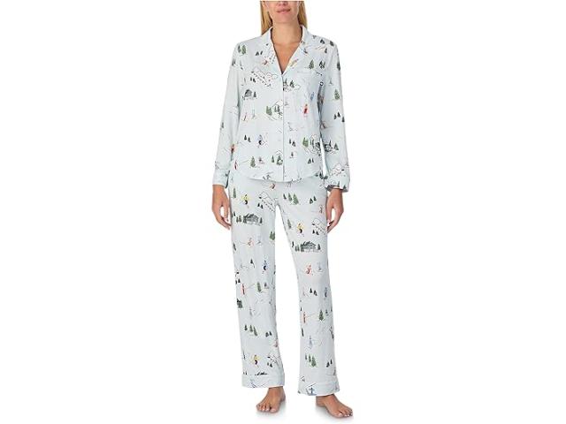 (取寄) ケイトスペード レディース コージー ジャージ ノッチ パジャマ セット Kate Spade New York women Cozy Jersey Notch Pajama Set Winter Village