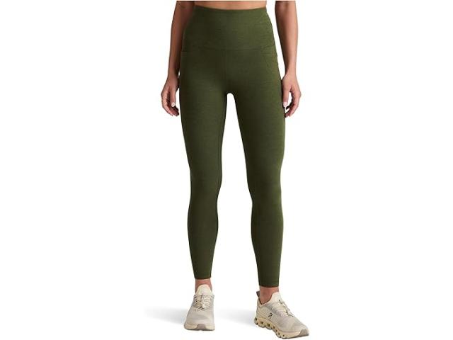 (取寄) ビヨンドヨガ レディース スペースダイ アウト オブ ポケット ハイ ウェスト ミディ レギンス Beyond Yoga women Spacedye Out Of Pocket High Waisted Midi Leggings Army Green Heather