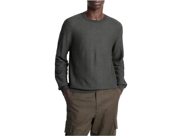 (取寄) ヴィンス メンズ ゲオ ジャカード ロング スリーブ クルー Vince men Geo Jacquard Long Sleeve Crew D Green/Coastal