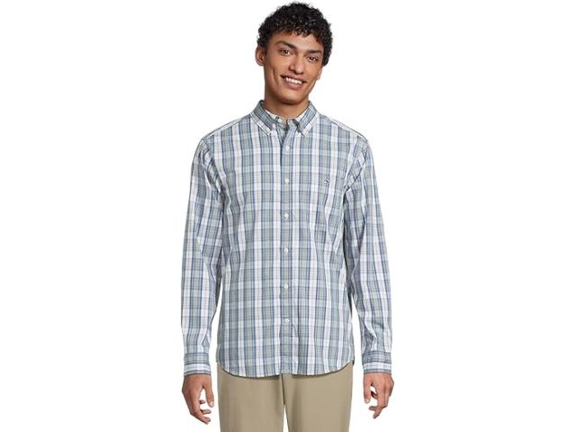 (取寄) ヴィンヤードヴァインズ メンズ プレイド パーフェクト ウォッシュ ポプリン シャツ Vineyard Vines men Washashore Plaid Perfect Wash Poplin Shirt Dune Grass