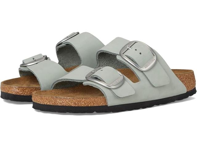 (取寄) ビルケンシュトック レディース アリゾナ ビッグ バックル - ヌバック レザー Birkenstock women Arizona Big Buckle - Nubuck Leather Pure Sage
