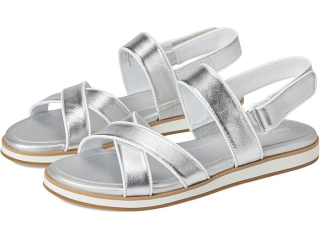 (取寄) コールハーン レディース ミラベル クリスクロス サンダル Cole Haan women Mirabelle Crisscross Sandals Silver llic/White